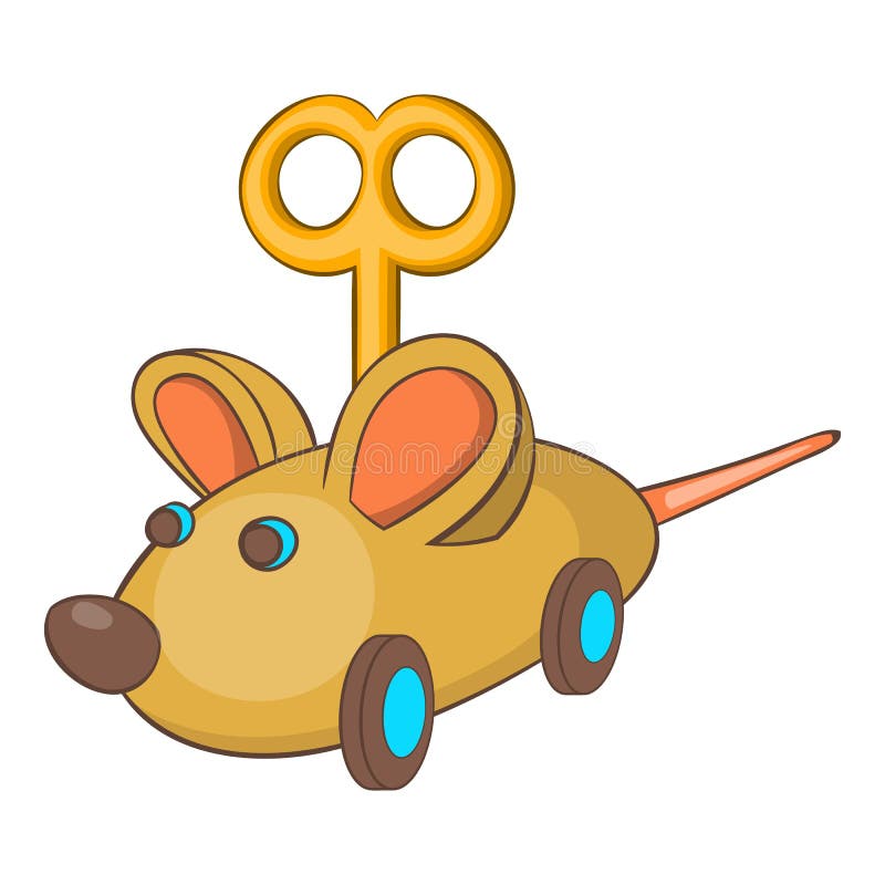 Clockwork Mouse Icon, Cartoon Style Stock Illustration - Illustration ...