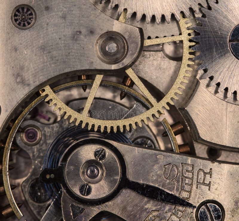 Clockwork Old Mechanical Pocket Watch Stock Image - Image of industrial ...