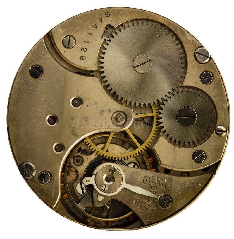 Clockwork Old Mechanical Pocket Watch Stock Image - Image of industrial ...