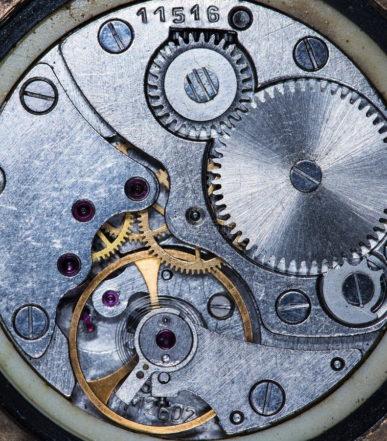 Clockwork Old USSR Watch, Alarm Clock Stock Image - Image of open ...