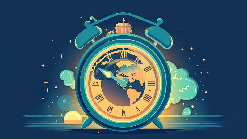Clockwork Planet, Earth with a Clock Stock Photo - Image of alarm ...