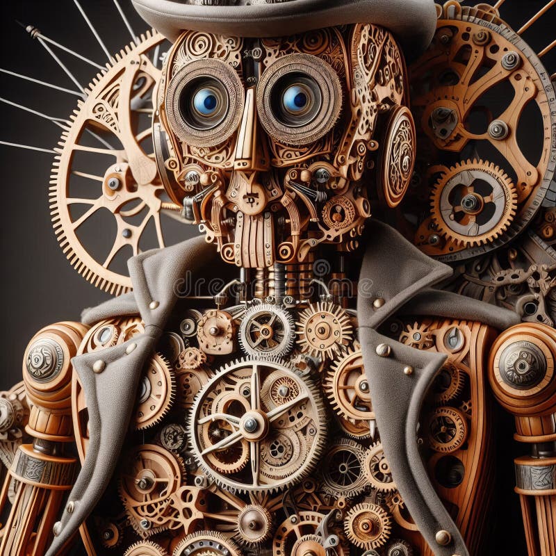 Clockwork Puppet Intricately Carved Puppet Inspired by Steampunk Stock ...