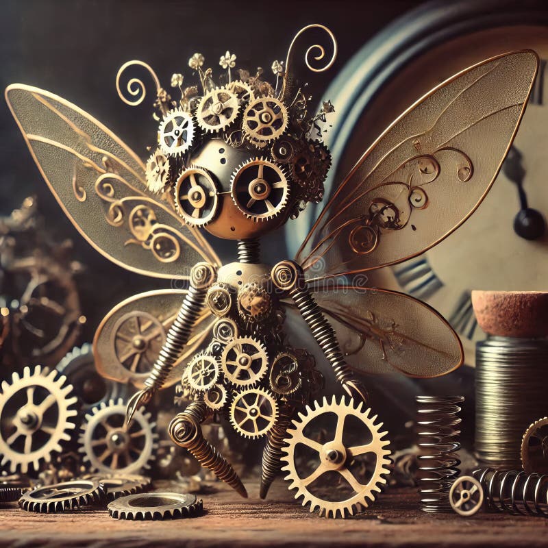 Clockwork Sprite a Tiny Mechanical Fairy Gears and Springs Stock ...