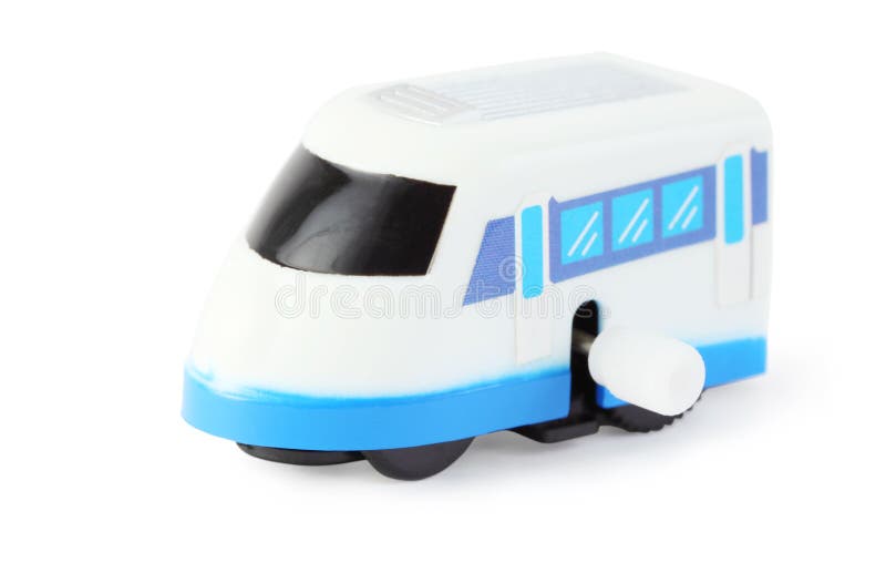 Clockwork Toy White Train with Blue Windows Stock Image - Image of ...