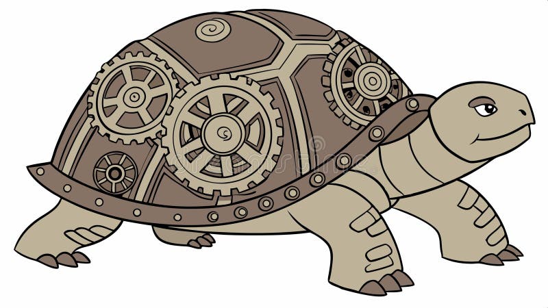 Clockwork Turtle with Gears Steampunk Animal Design Vector Design ...