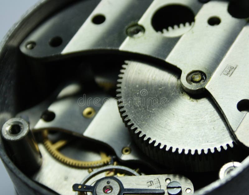 Clock works. stock image. Image of motor, circular, mechanical - 9791933