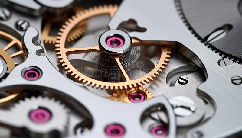 Clockworks Turning in Close Up, Teamwork Balancing Precision Generated ...