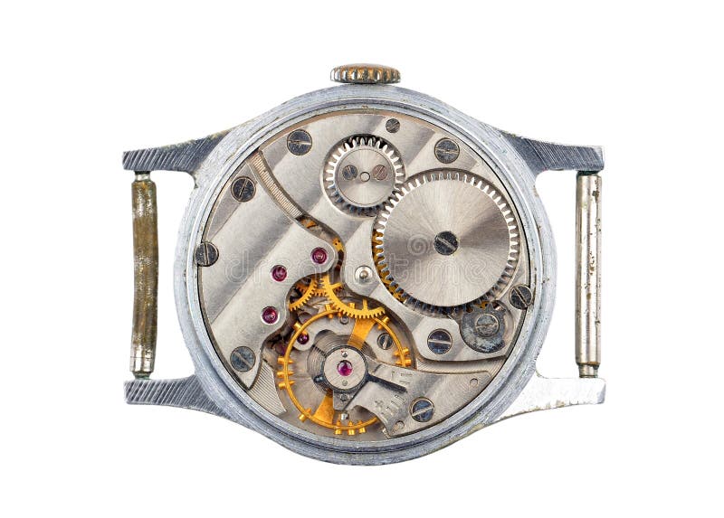 Clockworks on white stock image. Image of gold, mechanical - 315711135
