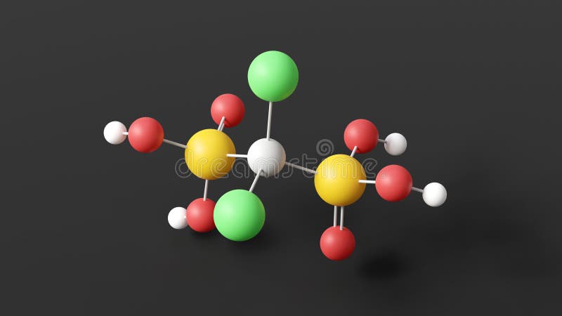 Clodronic Acid Molecule, Structural Chemical Formula, Ball-and-stick ...