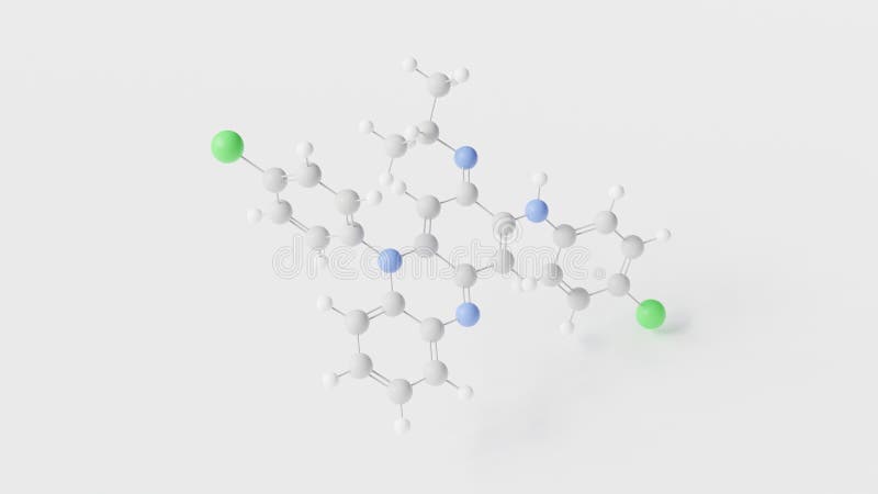 Clofazimine Molecule 3d, Molecular Structure, Ball and Stick Model ...