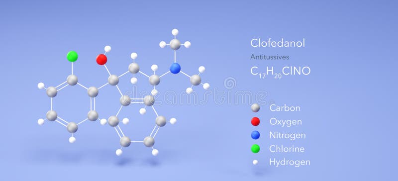 Clofedanol Molecule, Molecular Structures, Local Anesthetic, 3d Model ...