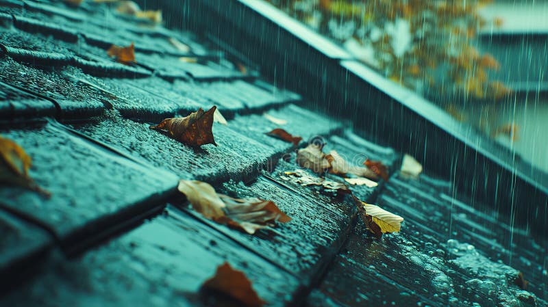 Clogged Gutters Overflowing with Water Create Drainage Problems ...