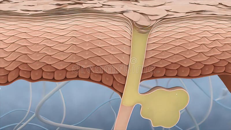 Clogged pores on the skin stock illustration. Illustration of epidermis ... Clogged pores on the skin stock illustration. Illustration of epidermis ...