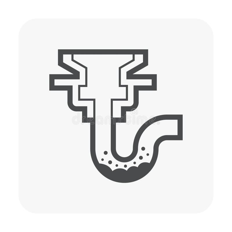 Clogged Problem in Drainage Pipe Vector Icon Stock Vector ...