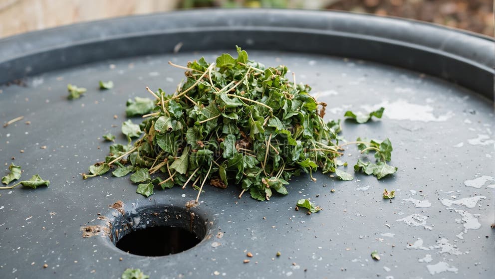 Clogged Rain Barrel Overflow with Damp Leaves Stock Illustration ...