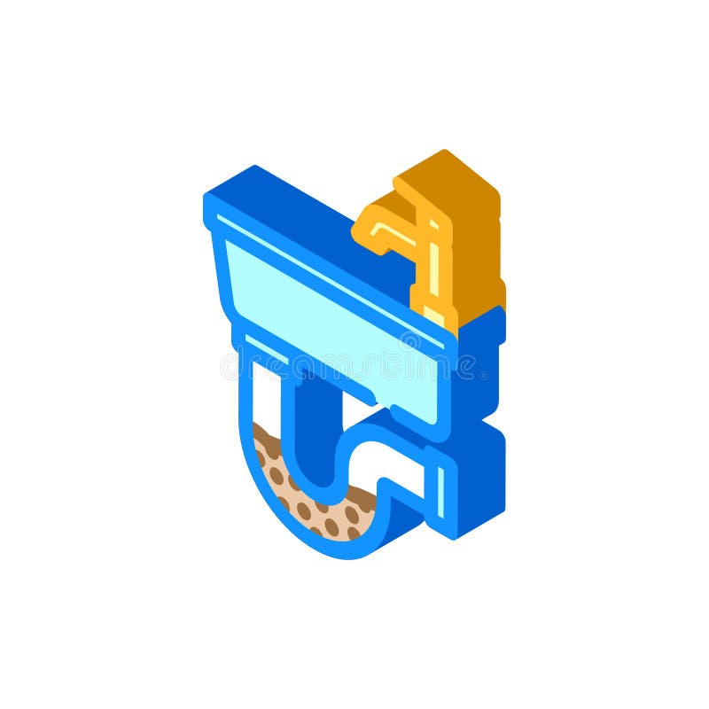 Clogged Sink Isometric Icon Vector Illustration Stock Vector ...