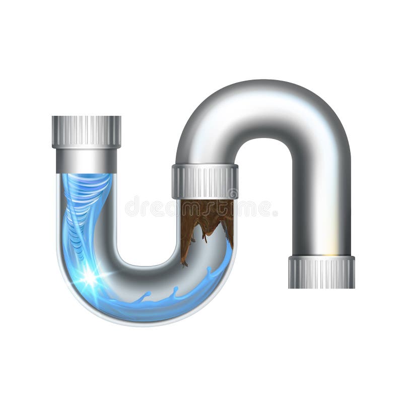 Clogged Drain Pipe in Water Bathroom Piping Realistic. Clean Clogged ... Clogged Drain Pipe in Water Bathroom Piping Realistic. Clean Clogged ...