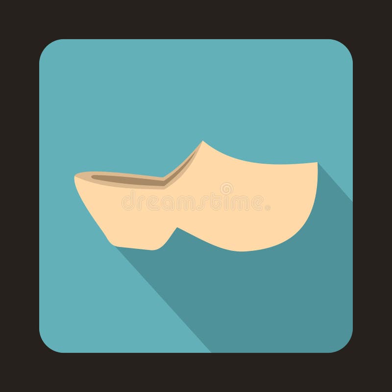 Clogs icon, flat style stock vector. Illustration of decorated - 81637897