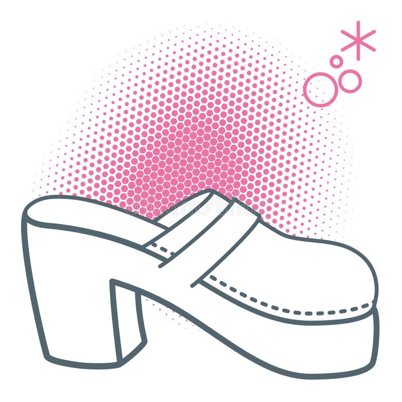 Clogs shoes drawing stock vector. Illustration of graphic - 196856011