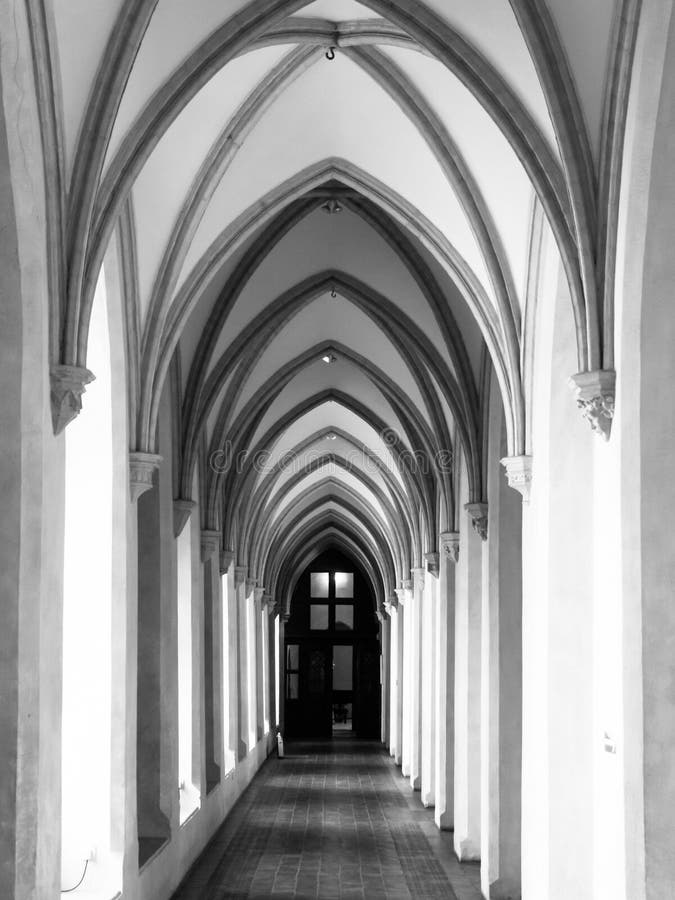 Cloister with Gothic Rib Vault Ceiling Stock Photo - Image of gothic ...