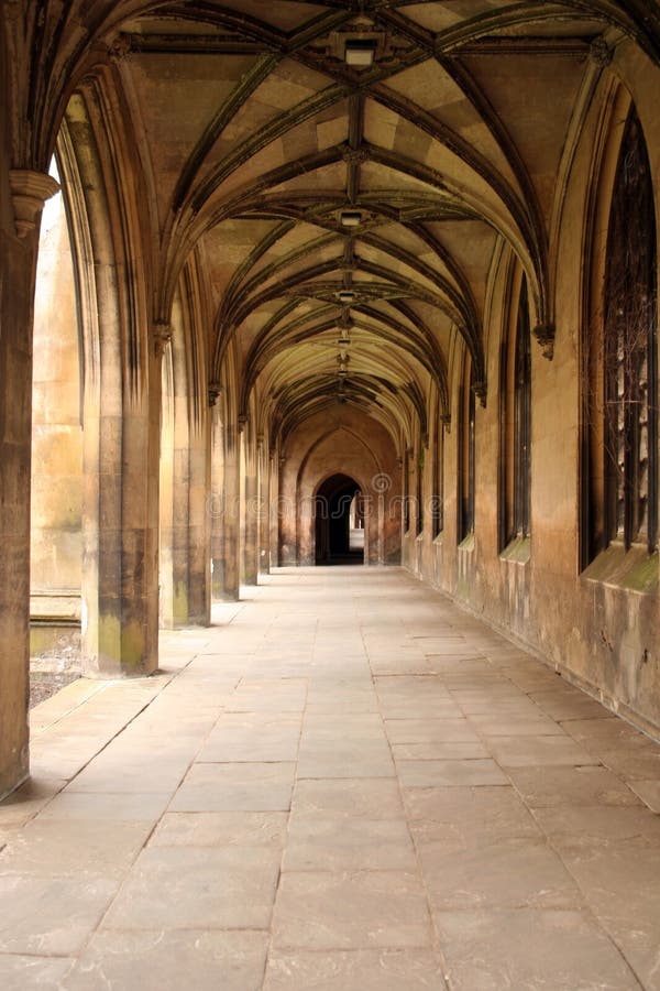 Cloistered walkway stock image. Image of architecture - 4607421