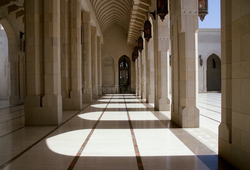 Cloisters, Grand Mosque, Oman Stock Photo - Image of sultan, cloisters ...