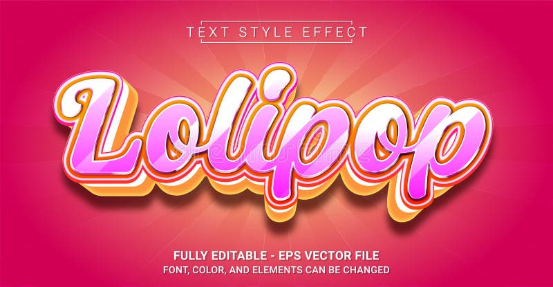 CLolipop Text Style Effect. Editable Graphic Text Template Stock Vector ...