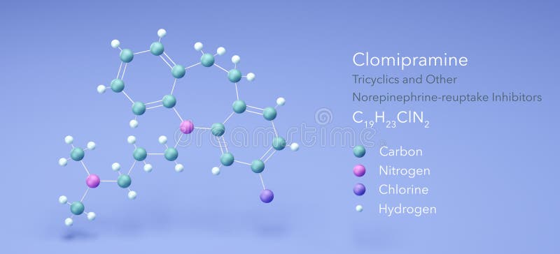 Clomipramine Molecule, Molecular Structures, Tricyclic Antidepressant ...