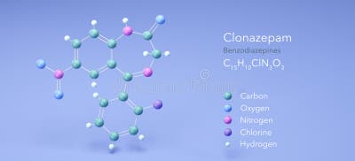 Clonazepam Molecule, Molecular Structures, Benzodiazepines, 3d Model ...