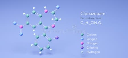Clonazepam Molecule, Molecular Structures, Benzodiazepines, 3d Model ...
