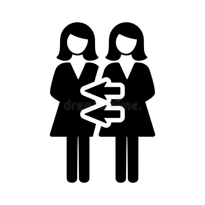 Clone, Cloning, Human Icon. Black Vector Graphics Stock Illustration ...