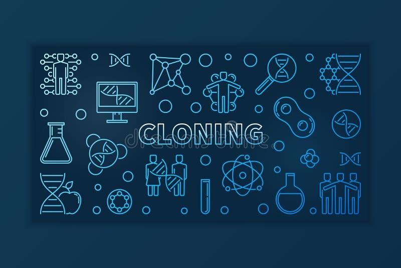 Cloning Linear Icon. Modern Outline Cloning Logo Concept on Whit Stock ...