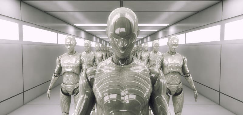 Cloning humanoid figures stock illustration. Illustration of adult ...