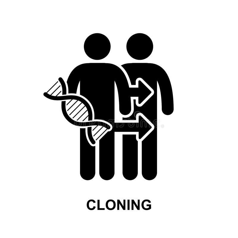 Cloning Icon Vector Sign and Symbol Isolated on White Background Stock ...