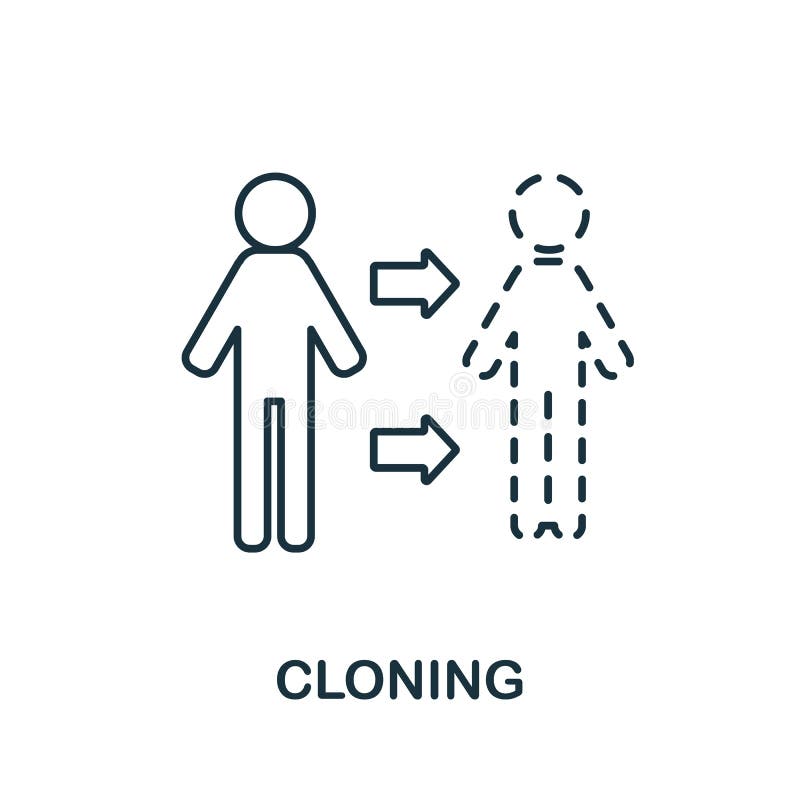 Cloning Icon. Line Element from Bioengineering Collection. Linear ...