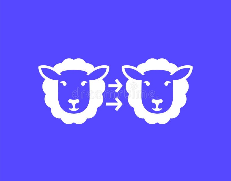 Cloning Icon with a Sheep, Vector Stock Vector - Illustration of ...