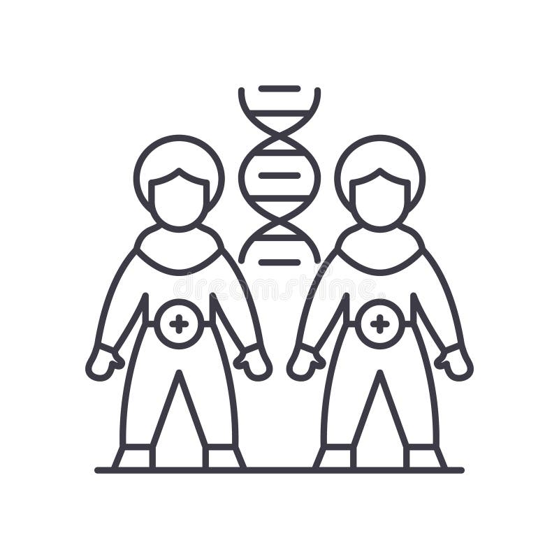 Cloning Linear Icon. Modern Outline Cloning Logo Concept on Whit Stock ...