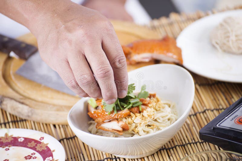 Cloose Up Hand of Chef Cooking Noodle Stock Photo - Image of japan ...