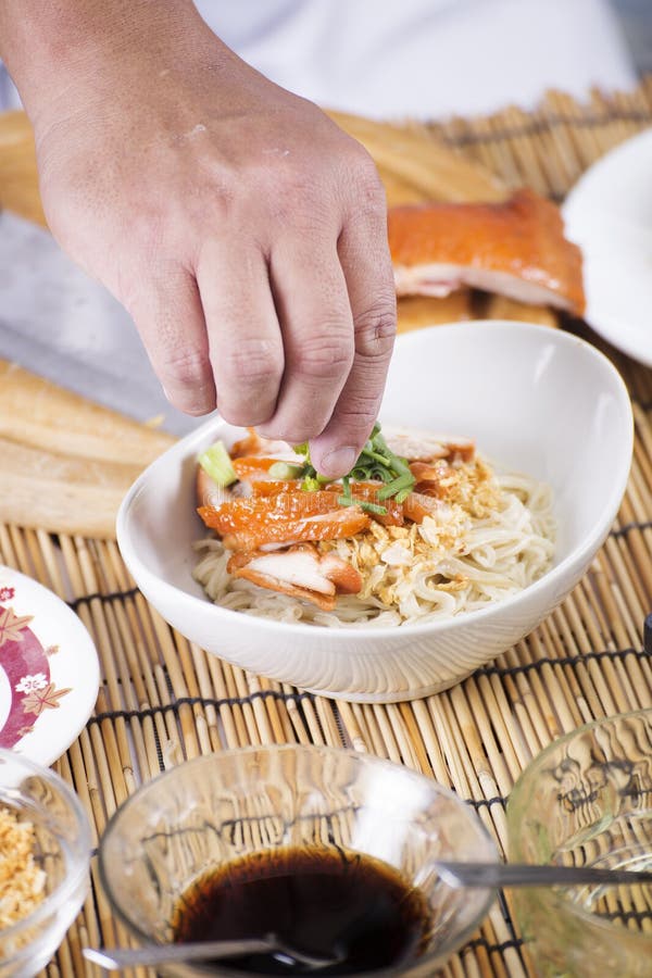 Cloose Up Hand of Chef Cooking Noodle Stock Photo - Image of focus ...