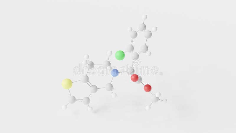 Clopidogrel Molecule 3d, Molecular Structure, Ball and Stick Model ...