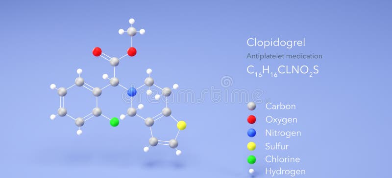 Clopidogrel Antiplatelet Agent Molecule. Inhibits Blood Clotting ...
