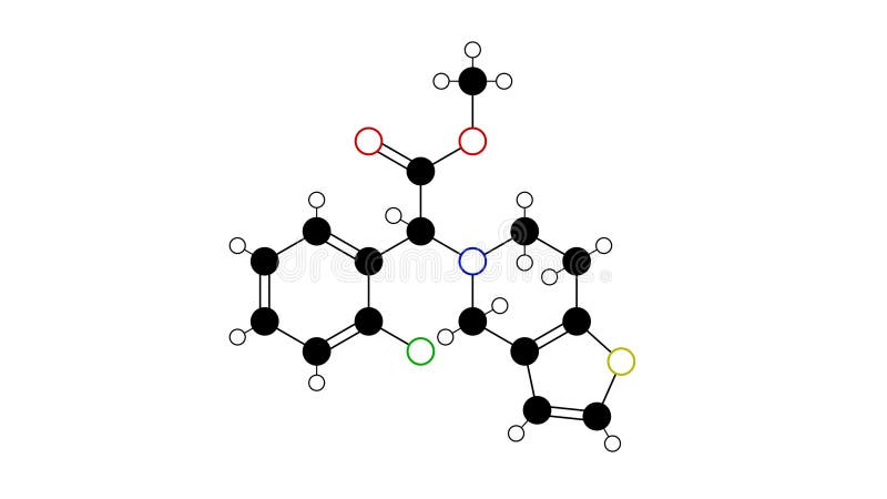 Clopidogrel Molecule, Structural Chemical Formula, Ball-and-stick Model ...