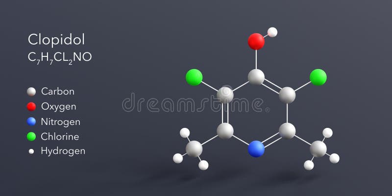 Clopidol Molecule, Molecular Structure, Coccidiostat, Ball and Stick 3d ...