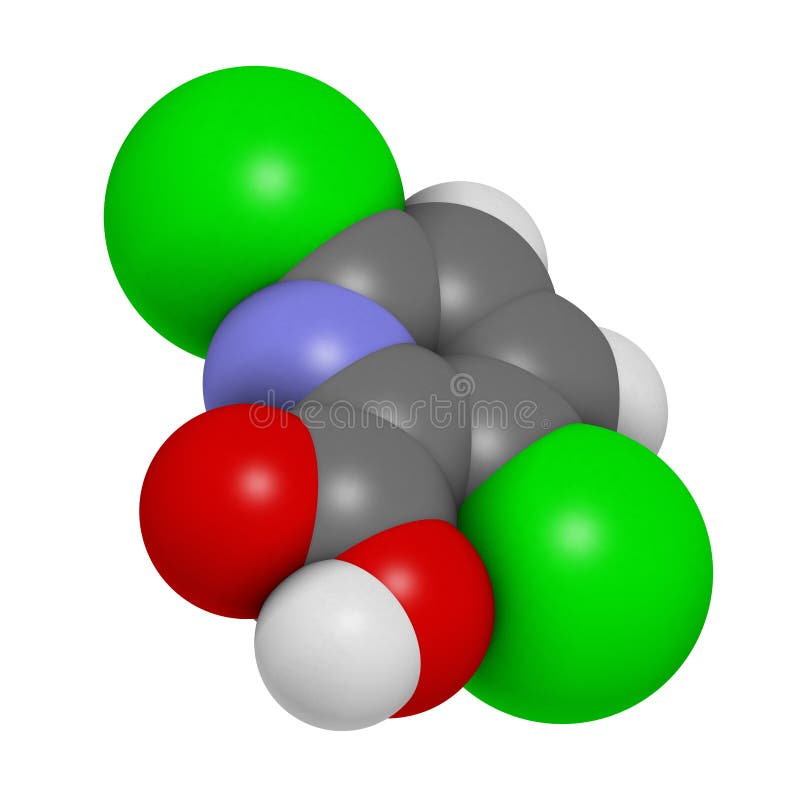 Clopyralid Herbicide Molecule. 3D Rendering. Stock Illustration ...