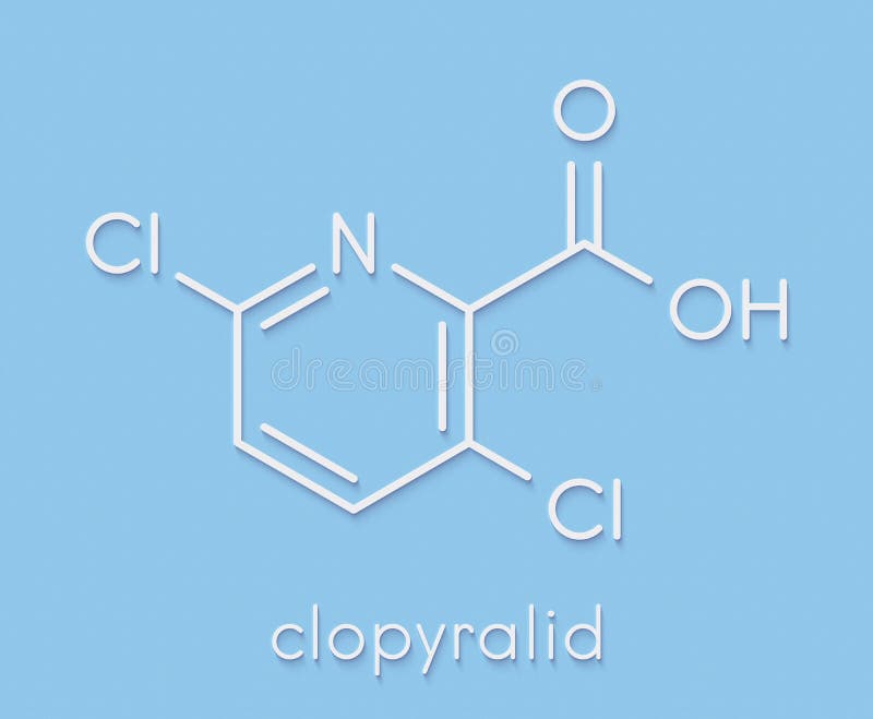 Clopyralid Herbicide Molecule. Skeletal Formula. Stock Illustration ...
