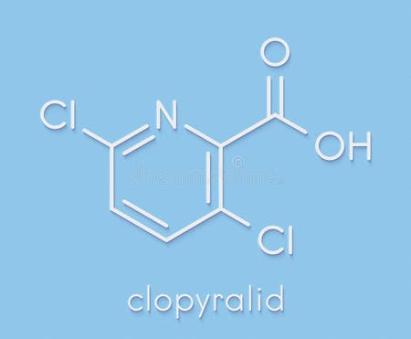 Clopyralid Herbicide Molecule. Skeletal Formula. Stock Illustration ...