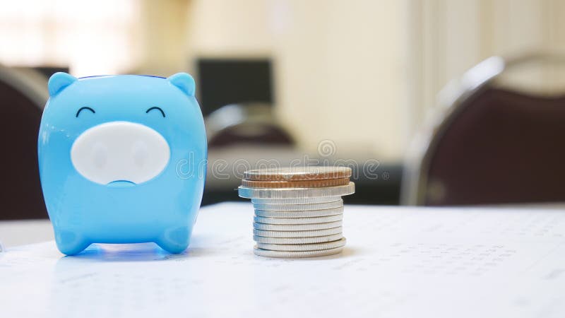 Clos Up Blue Pig in Save Money Concept Stock Photo - Image of finance ...