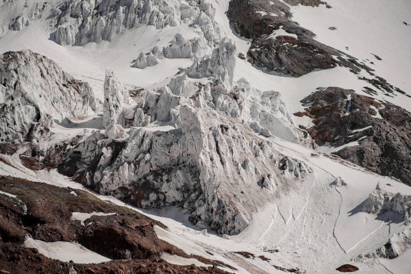 Close View of Snowy and Sheer Cliff of the Mountain Stock Image - Image ...