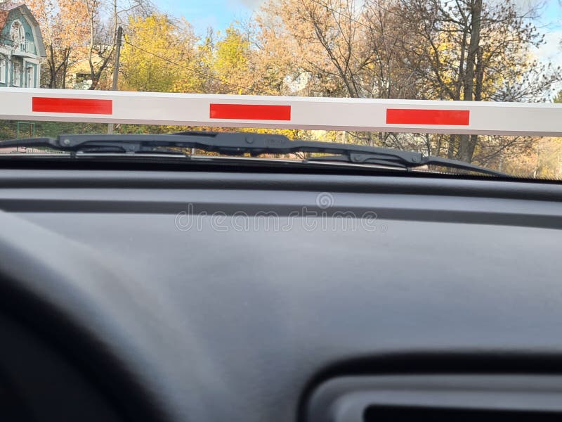 Close Automatic Barrier Gate System To Secure View from Vehicle Stock ...