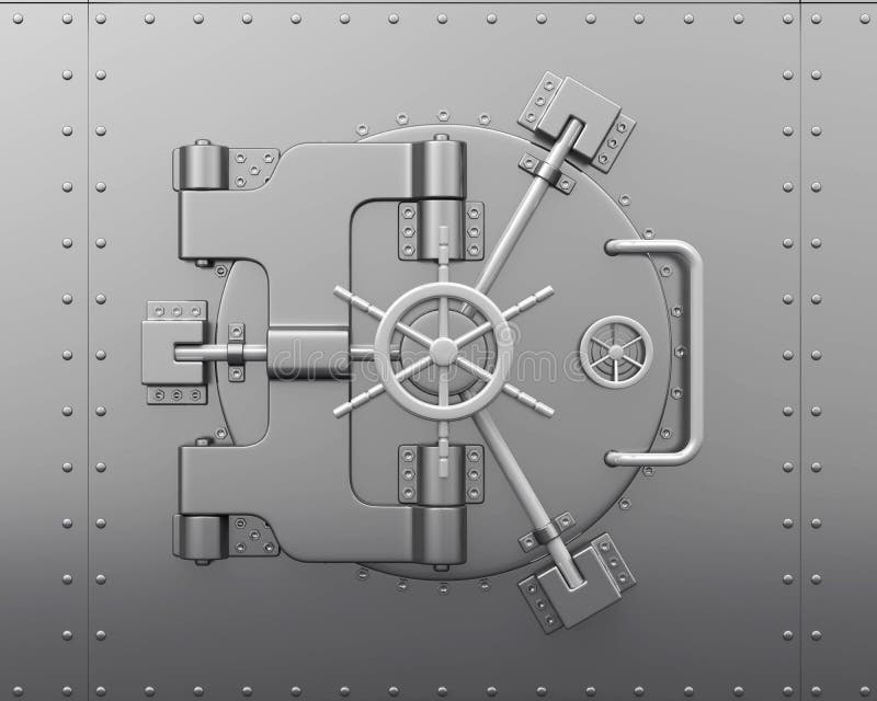 Close Bank Vault Door stock illustration. Illustration of lock - 82516492